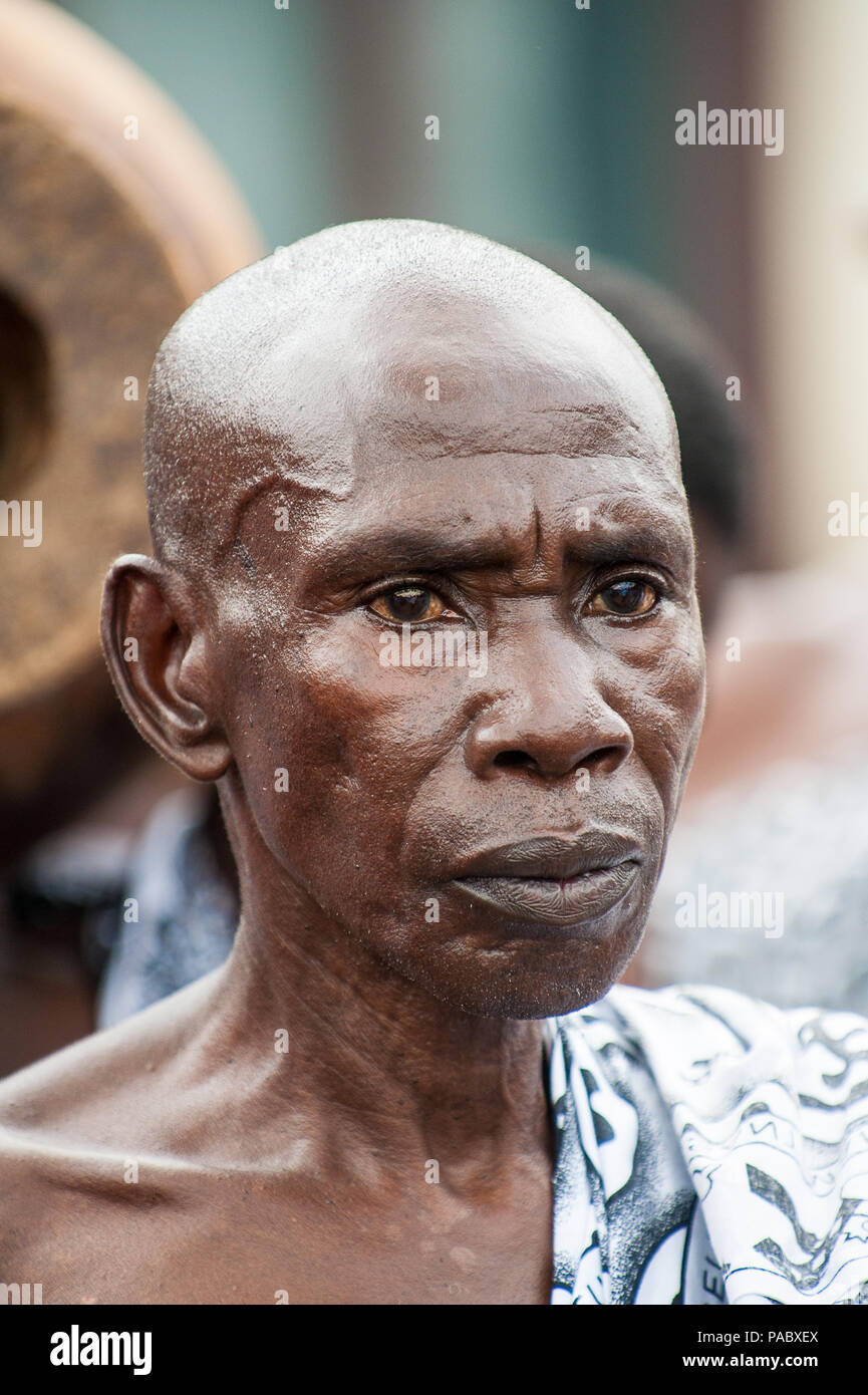 ACCRA, GHANA - MARCH 4, 2012: Unidentified Ghanaian man portrait in ...