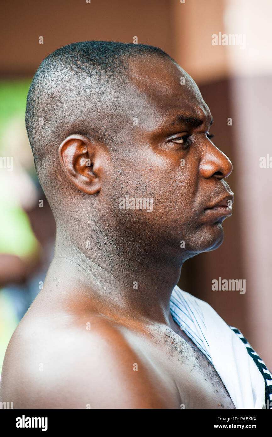ACCRA, GHANA - MARCH 4, 2012: Unidentified Ghanaian man portrait in ...