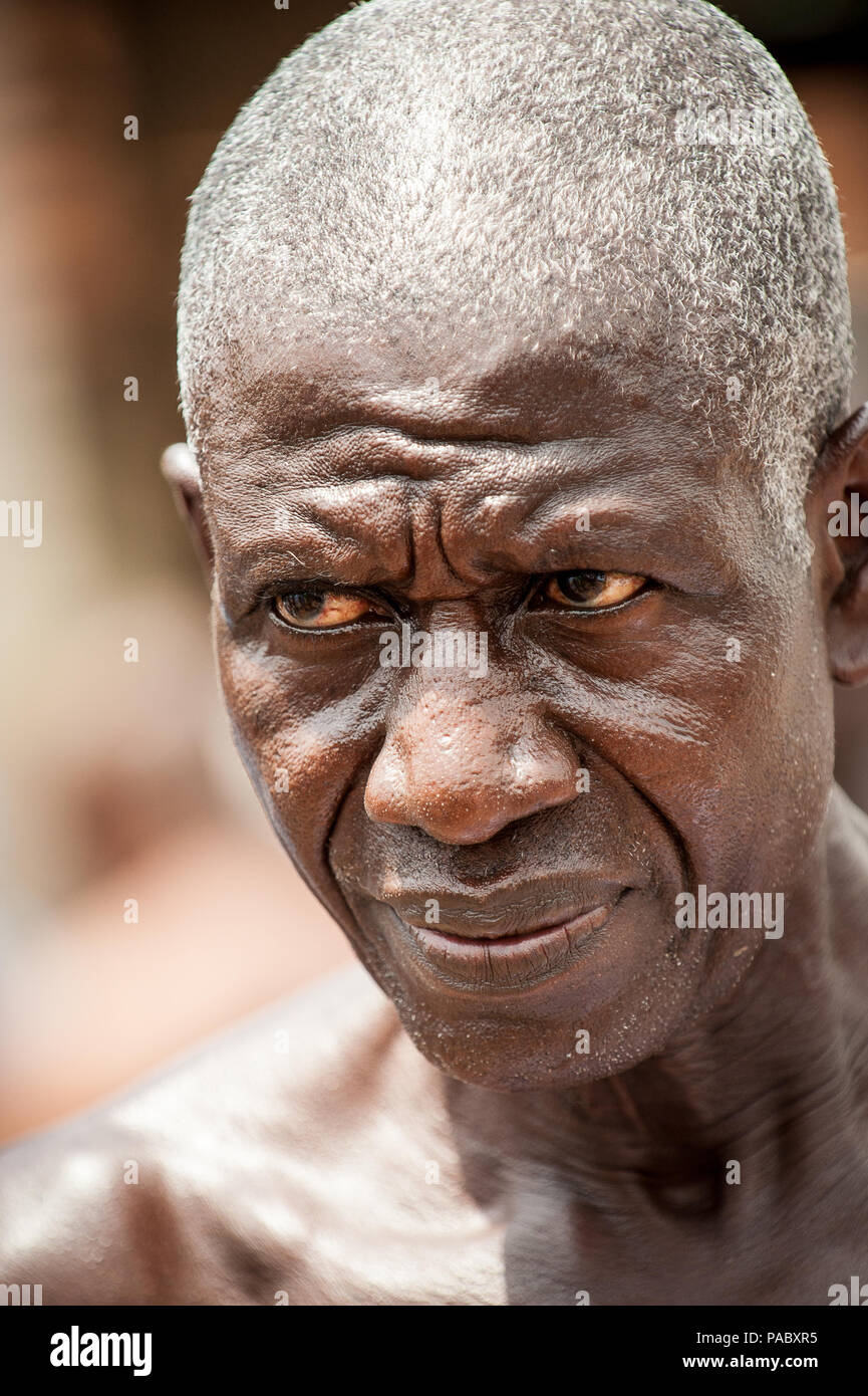ACCRA, GHANA - MARCH 4, 2012: Unidentified Ghanaian man portrait in ...