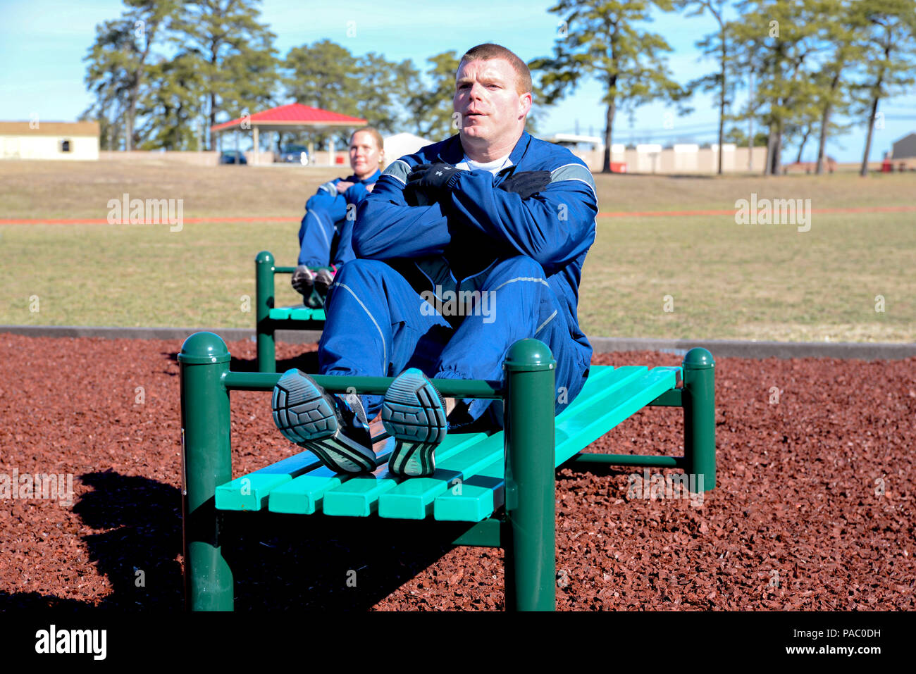 U.S. Air Force Tech. Sgts. Rosemarie Perry, left, and Bob Johnson, with ...