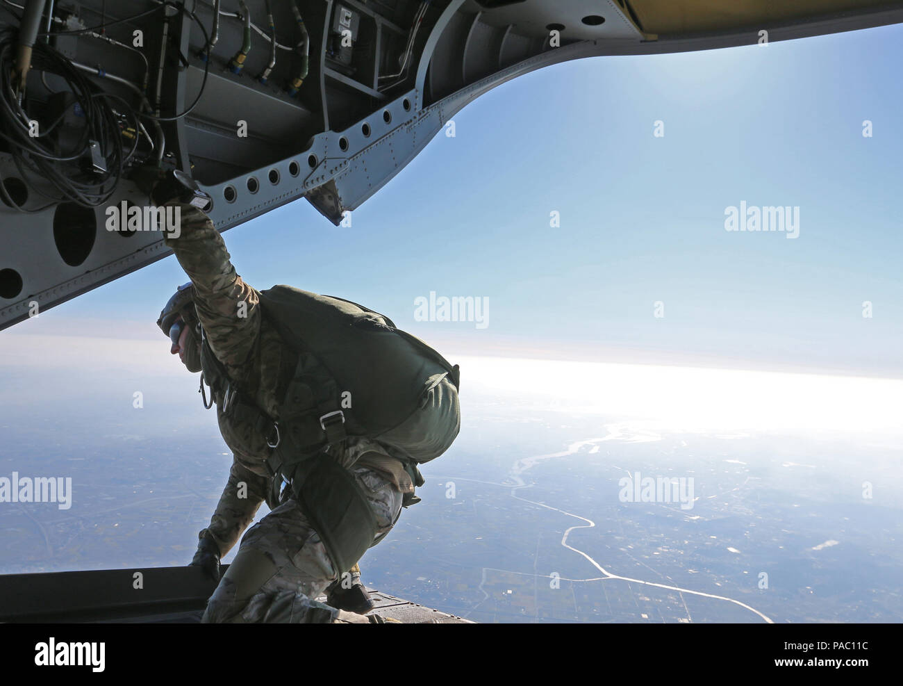 A jump master assigned to 3rd Battalion, 1st Special Forces Group ...