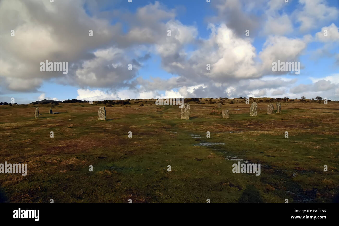 Cornwall Bronze Age Stone Circle Standing Stones Cornwall High ...