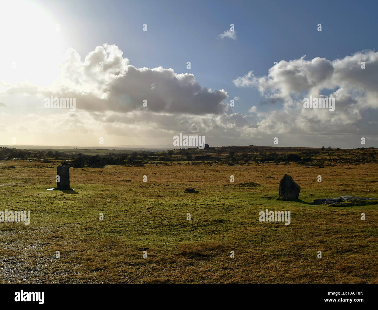 Cornwall bronze age stone circle standing stones cornwall hi-res stock ...