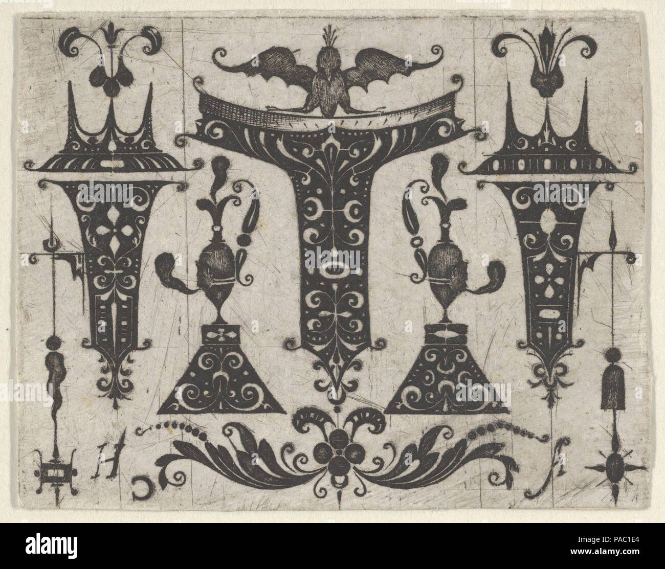 Blackwork Design with Five Motifs. Artist: attributed to Georg Arnoldt ...