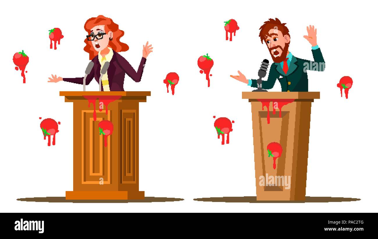 Fail Speech Vector. Businessman, Woman. Unsuccessful Messaging ...