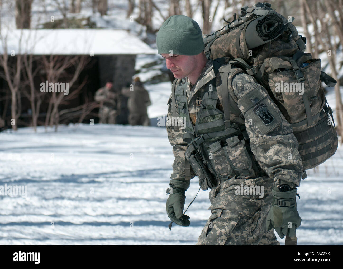 A U.S. Soldier with Alpha Company, 3rd Battalion, 172nd Infantry ...