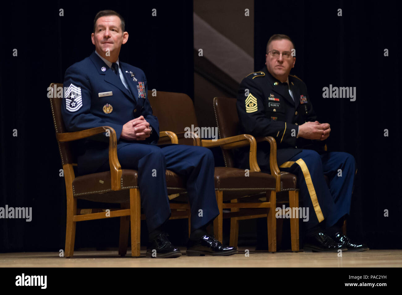 Chief Master Sgt. Paul Nelson and Command Sgt. Maj. Richard Hildreth ...