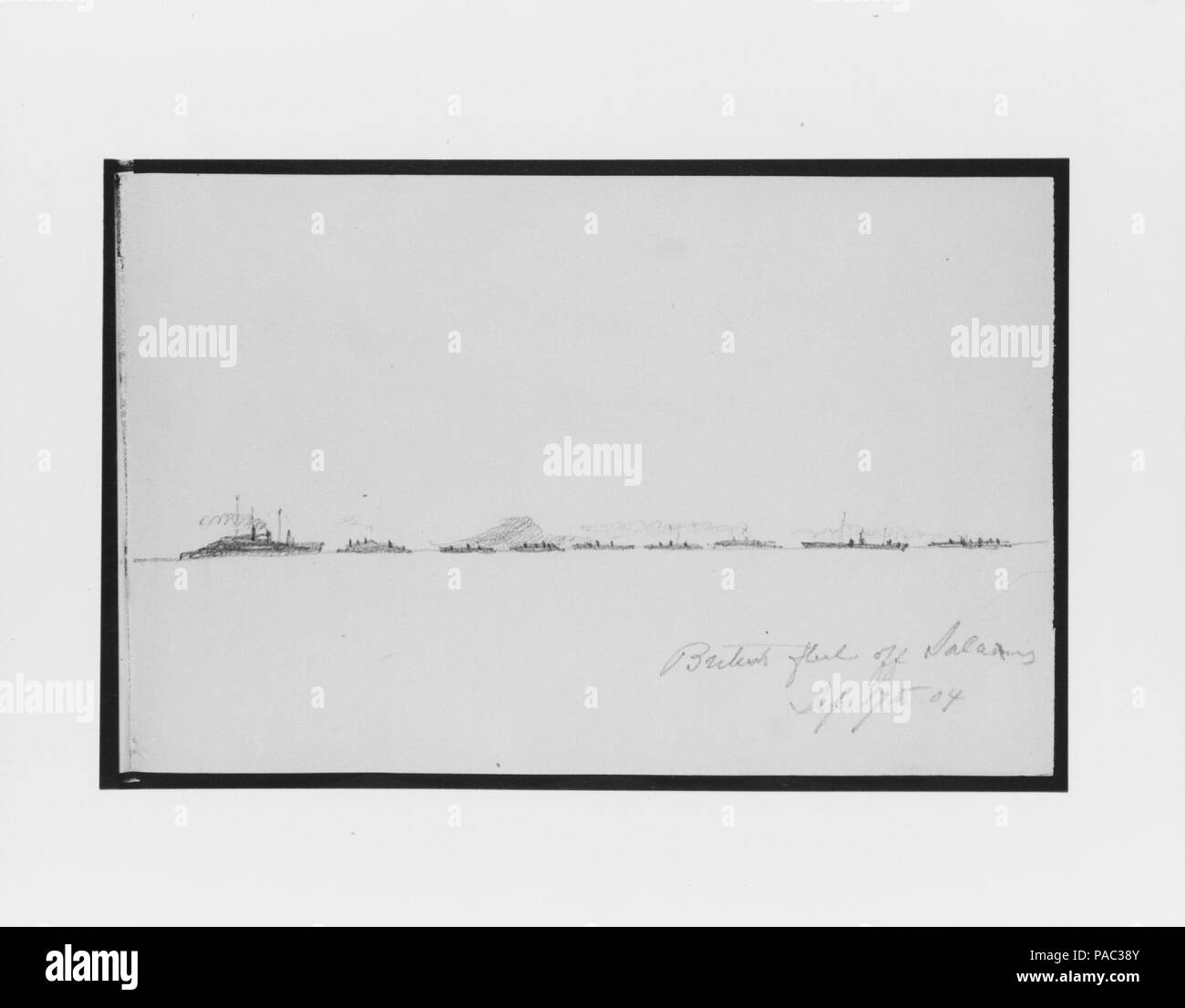 British Fleet off Salamis (from Sketchbook). Artist: Mary Newbold Sargent (1826-1906 ...