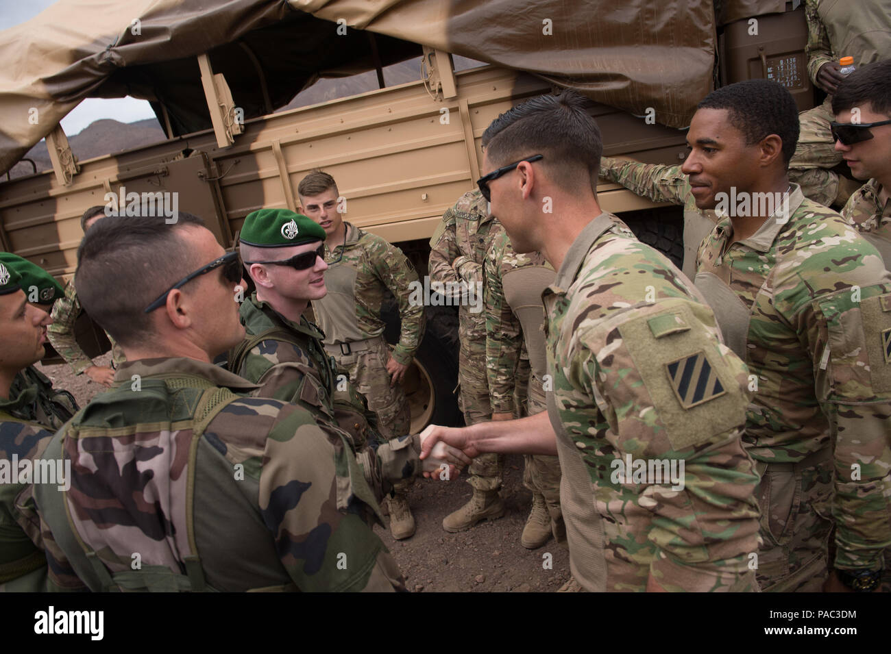 French Foreign Legion soldiers greet U.S. Soldiers assigned to East ...