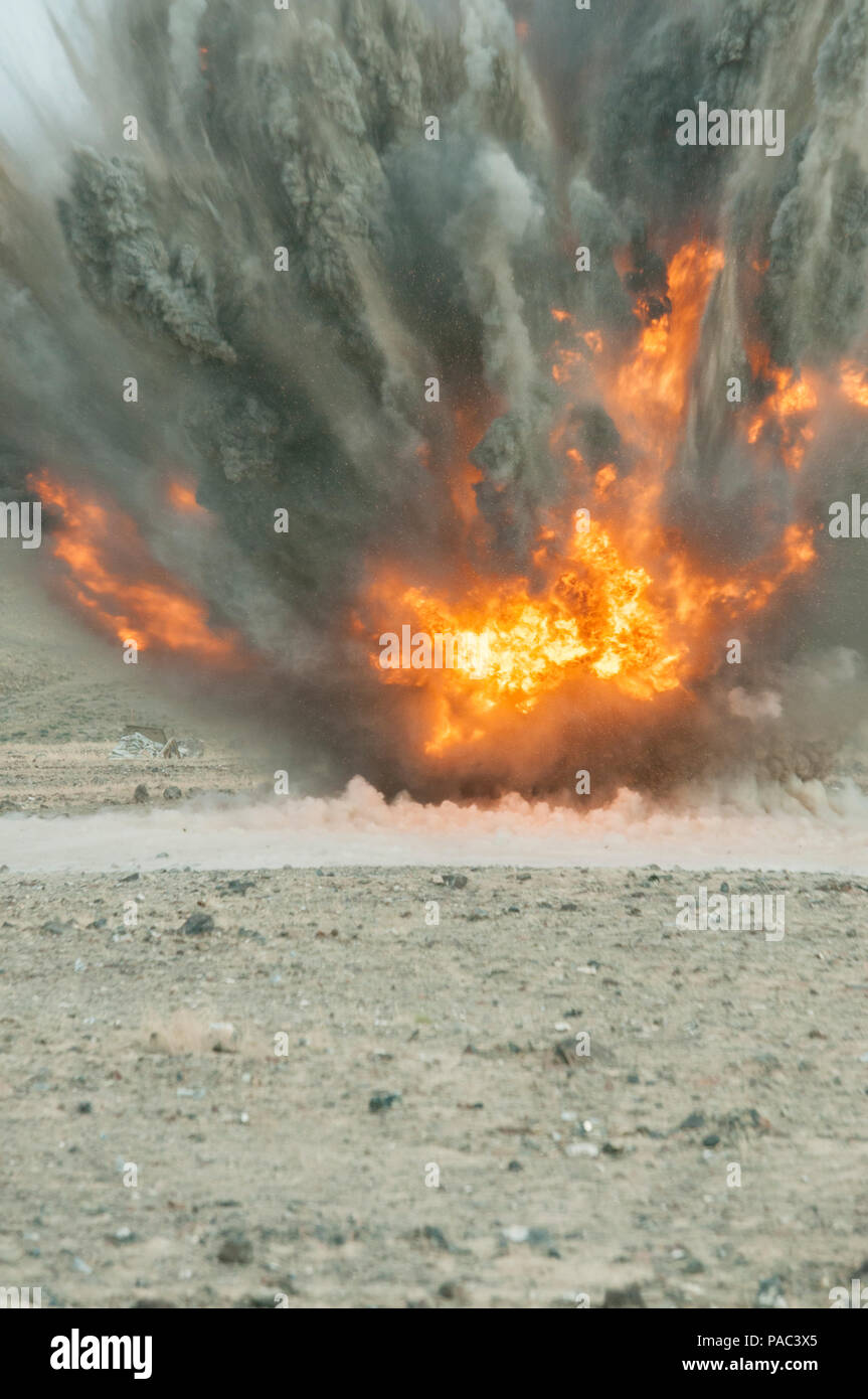 Eighty pounds of cratering charges detonate during training with the ...