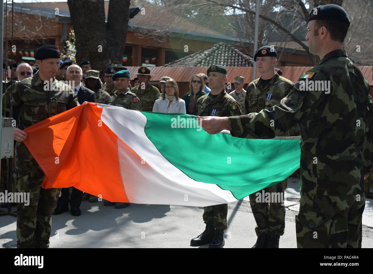 Ireland marks its end of mission at a flag-lowering ceremony on Sunday ...