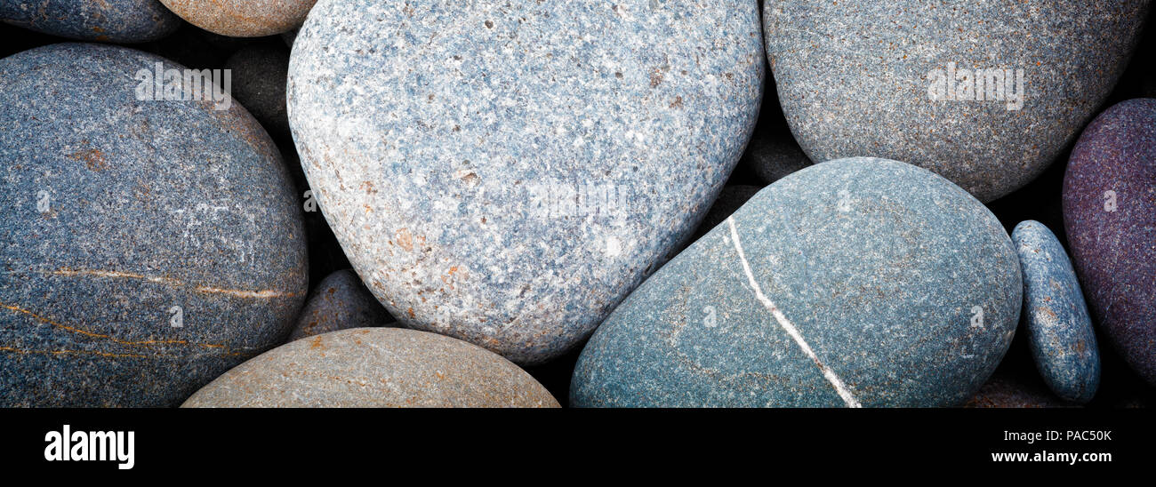 Web banner abstract smooth round pebbles sea texture background Stock ...