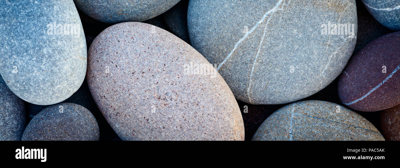 Web banner abstract smooth round pebbles sea texture background Stock ...