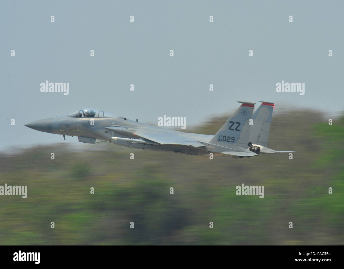 An F-15 Eagle, from 67th Fight Squadron, Kadena Air Base, Japan, takes ...