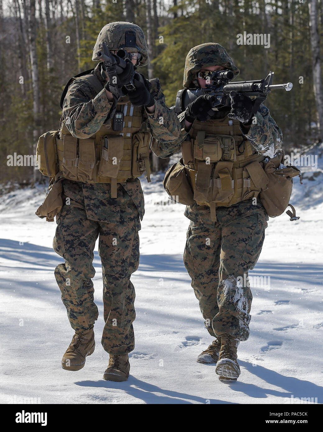U.S. Marine Corps Lance Cpls. Nick Ruthruff, left, and Josh Harrison ...