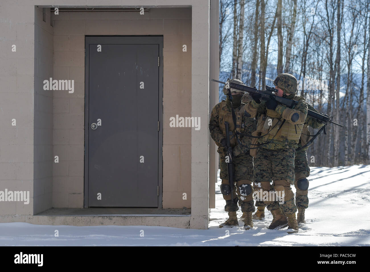 U.S. Marines assigned to Detachment Military Police Company D, 4th Law ...