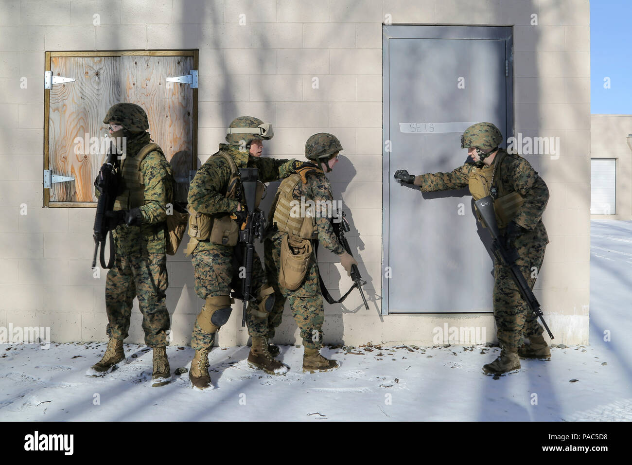 U.S. Marines assigned to Detachment Military Police Company D, 4th Law ...