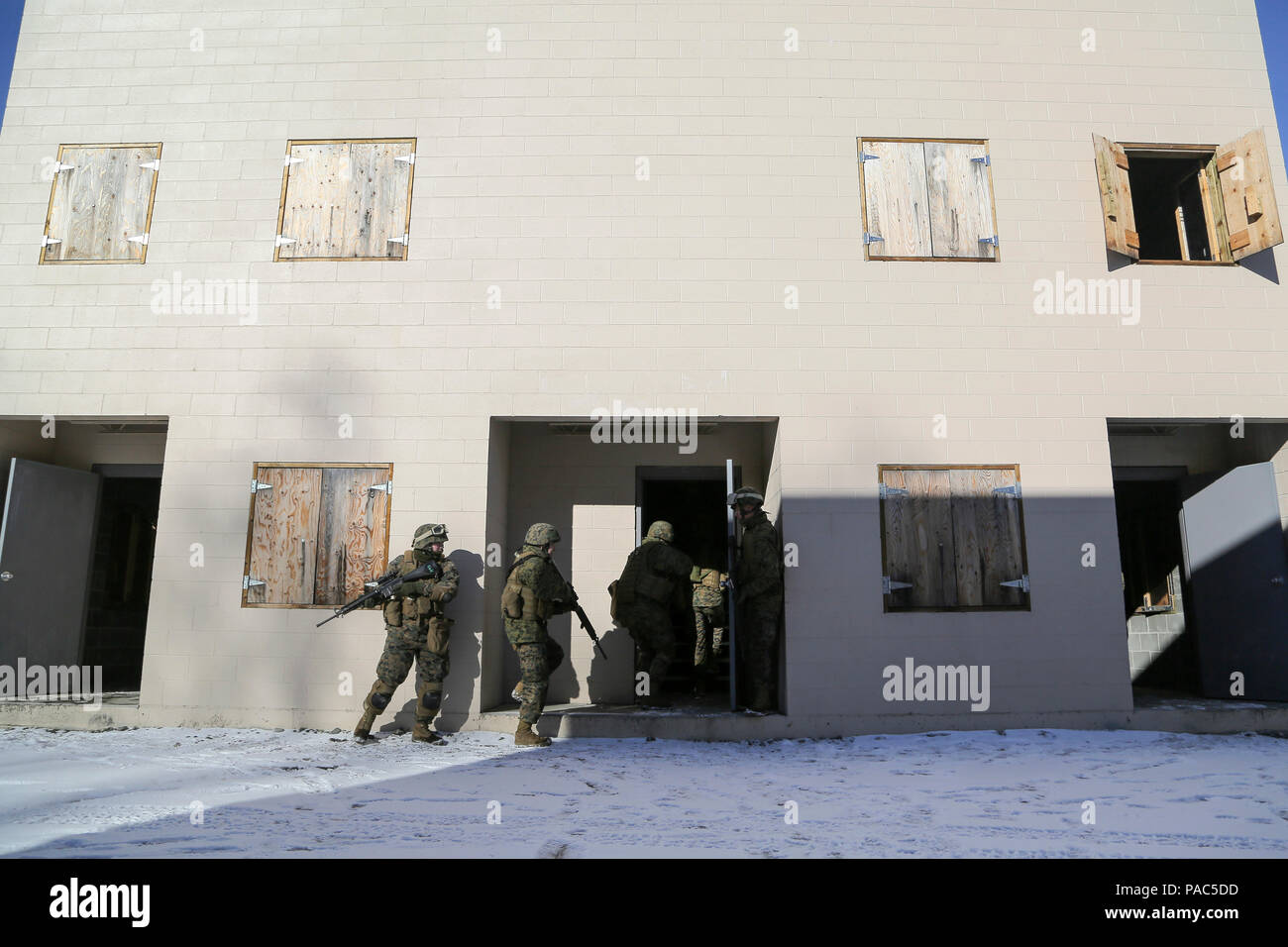 U.S. Marines assigned to Detachment Military Police Company D, 4th Law ...