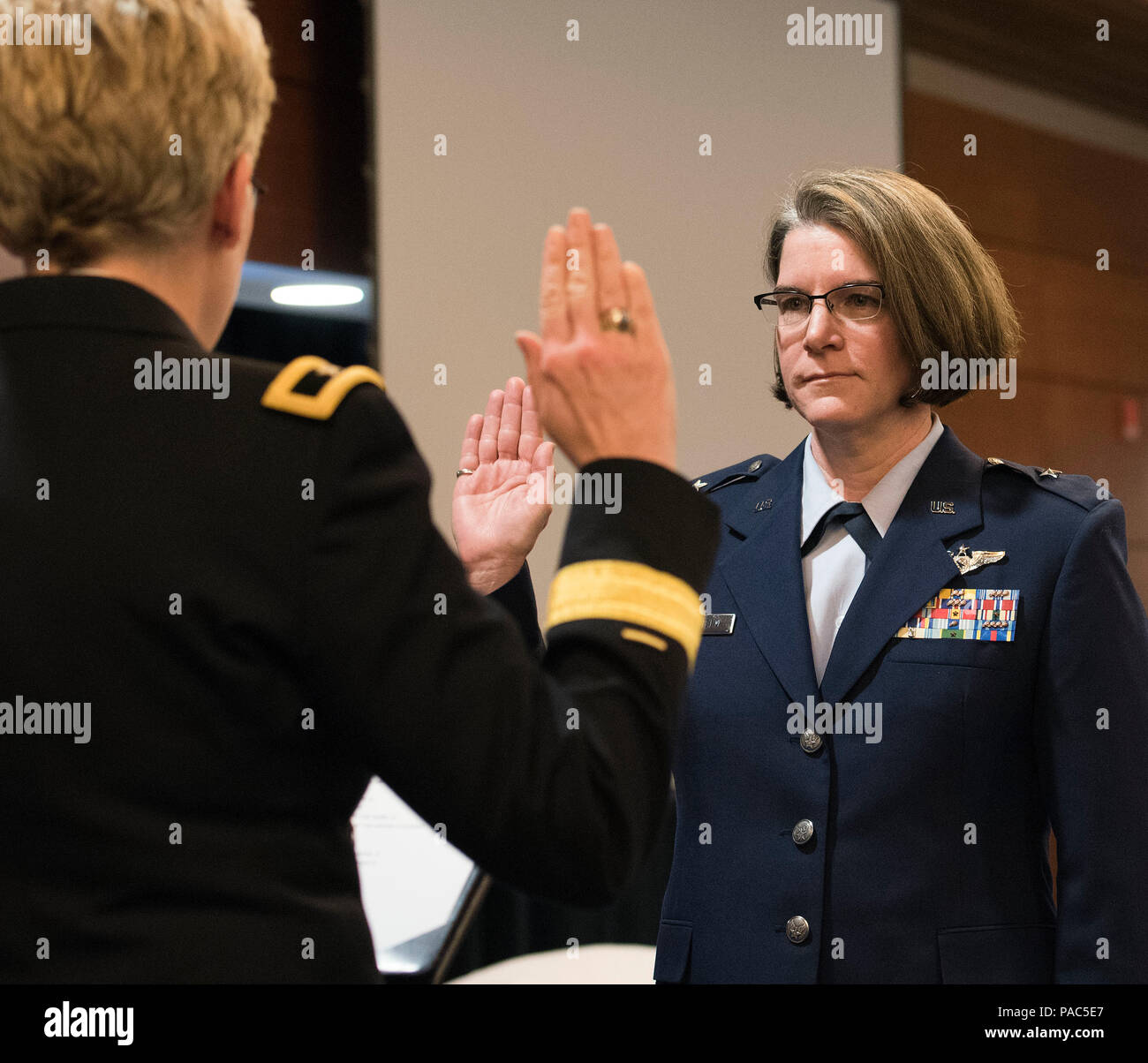 Brig. Gen. Laurie Hummel (left), adjutant general of the state of ...