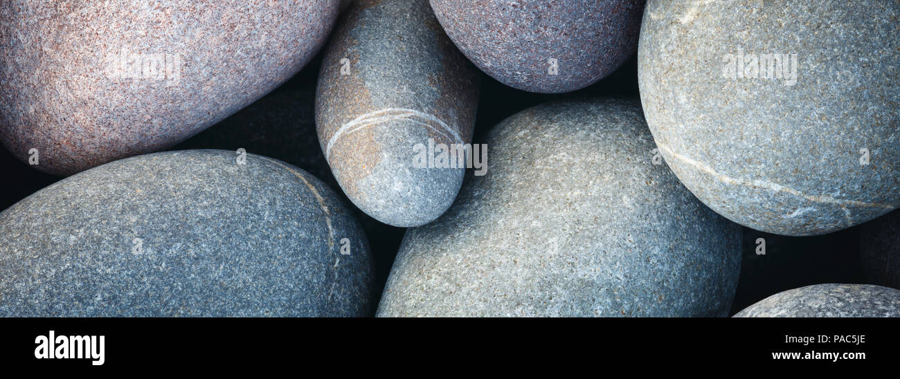 Web banner abstract smooth round pebbles sea texture background Stock ...