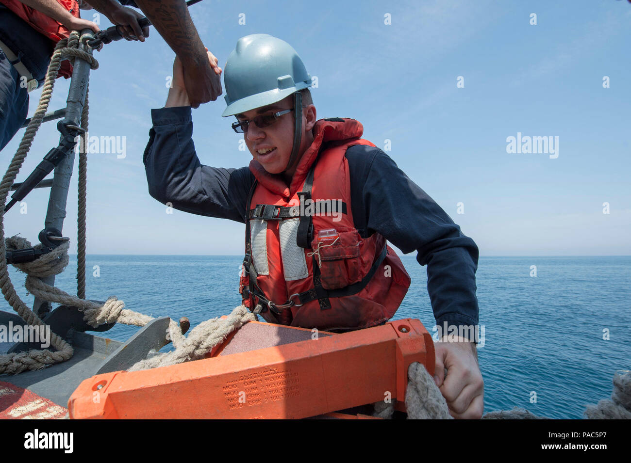 160304-N-NK123-094 ARABIAN GULF (March 4, 2016) Ensign Jacob Ostrom ...