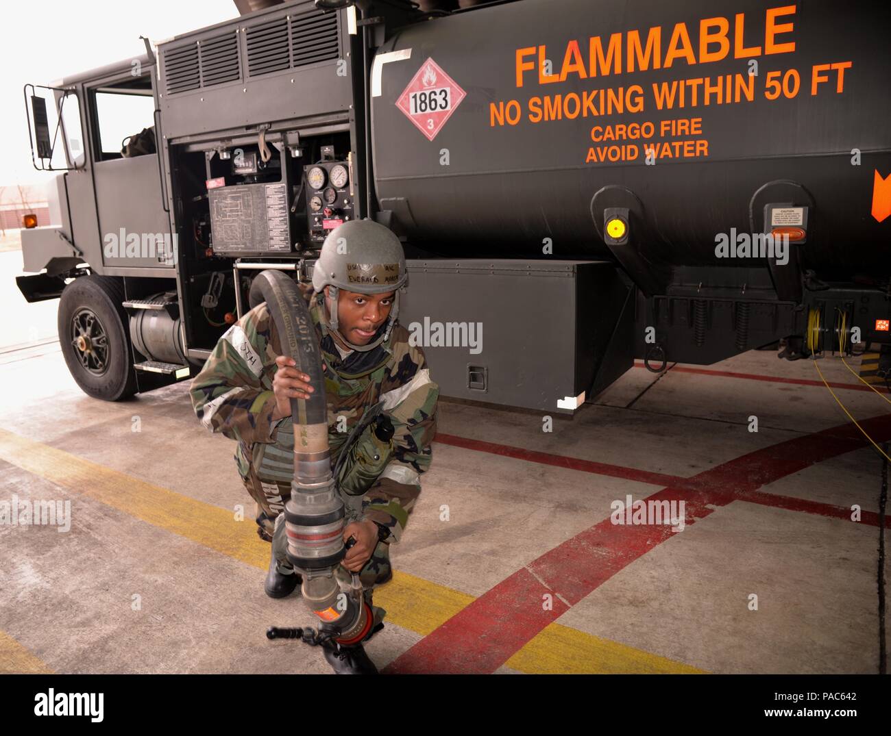 Airman 1st Class Everald Marsh, 51st Logistics Readiness Squadron fuels ...