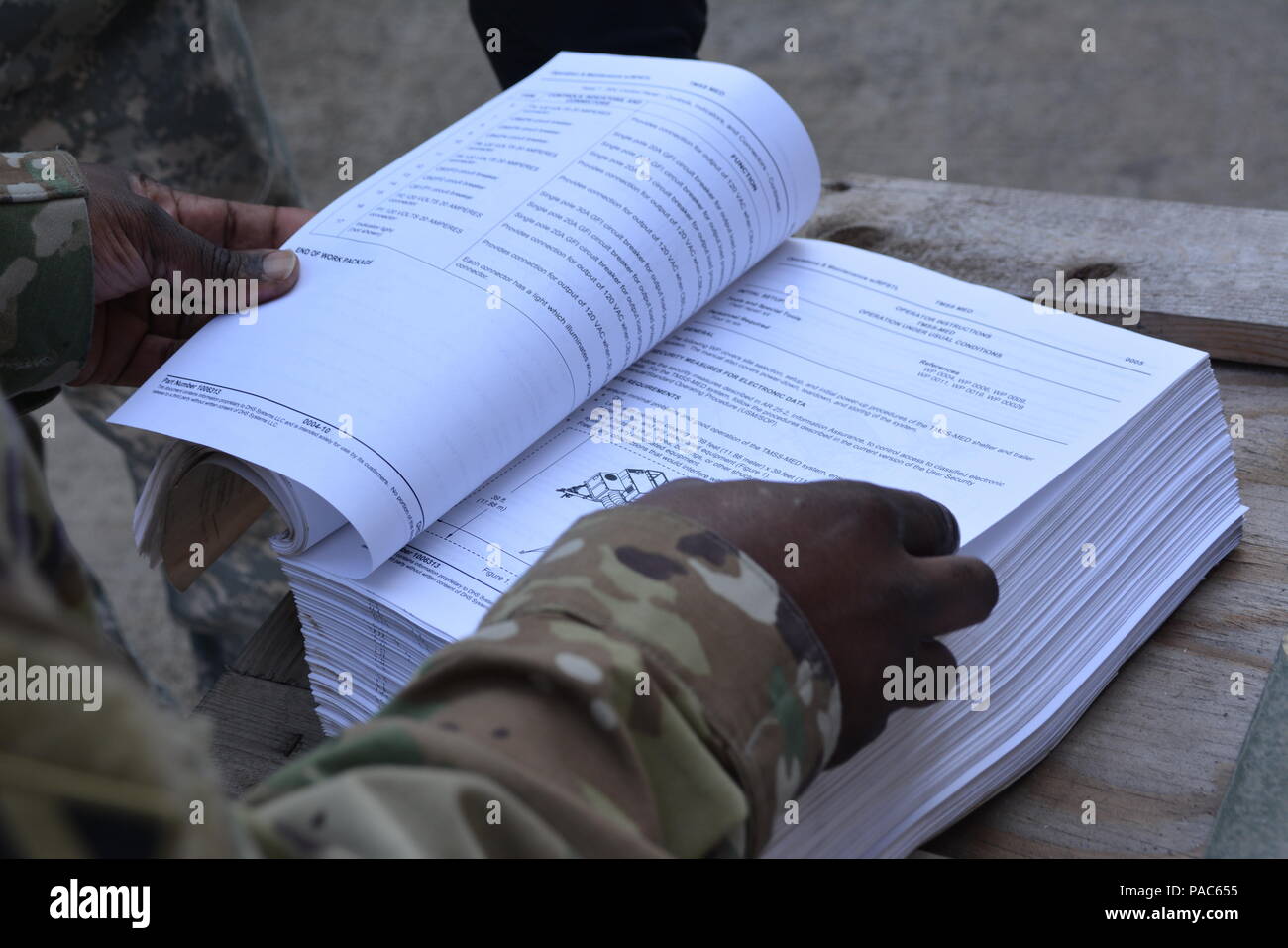 A soldier consults the technical manual to troubleshoot an 18K ...