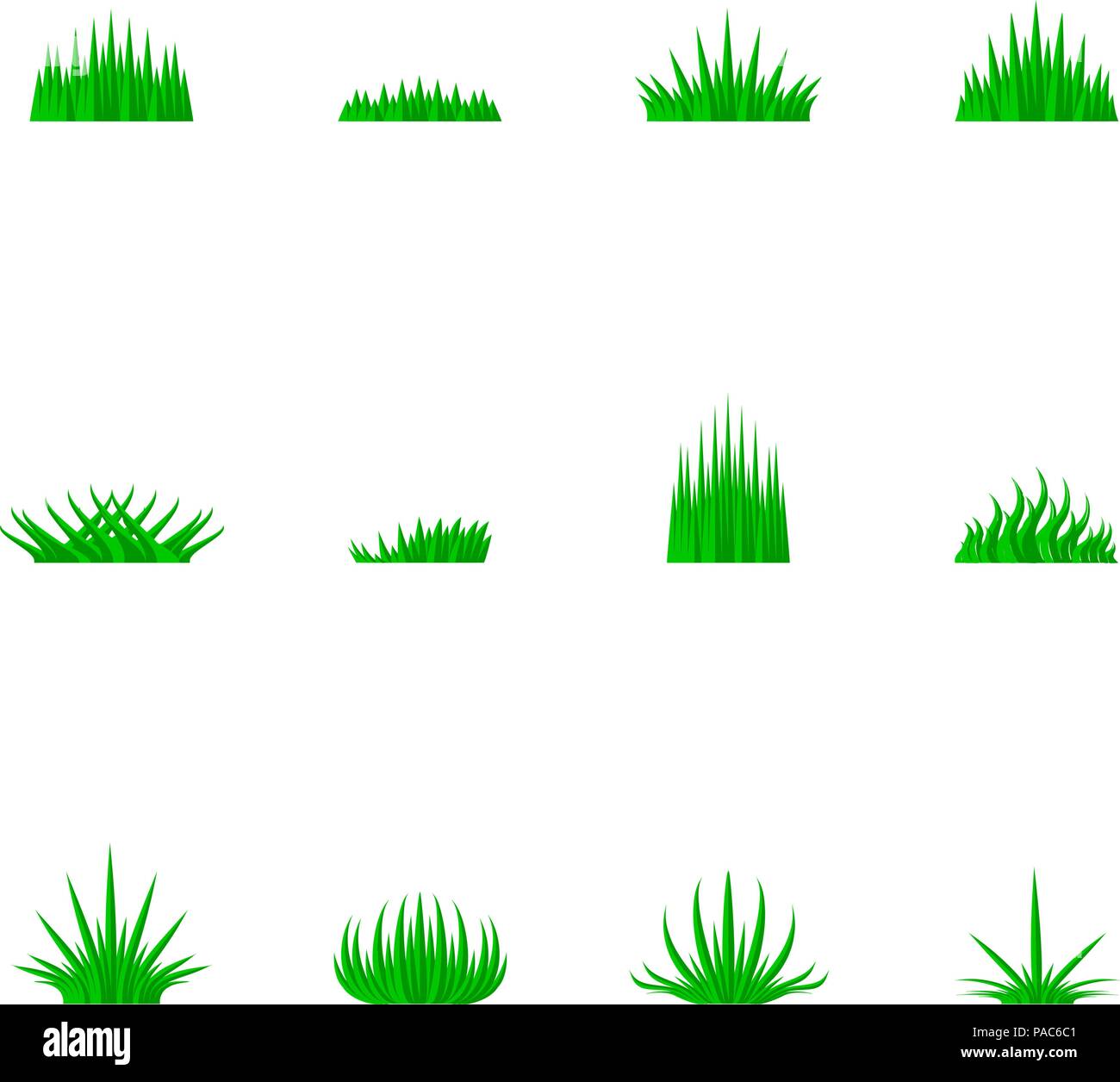 Vector Green Grass of Different Shapes, Nature Icon Set. Grass Bunchs ...