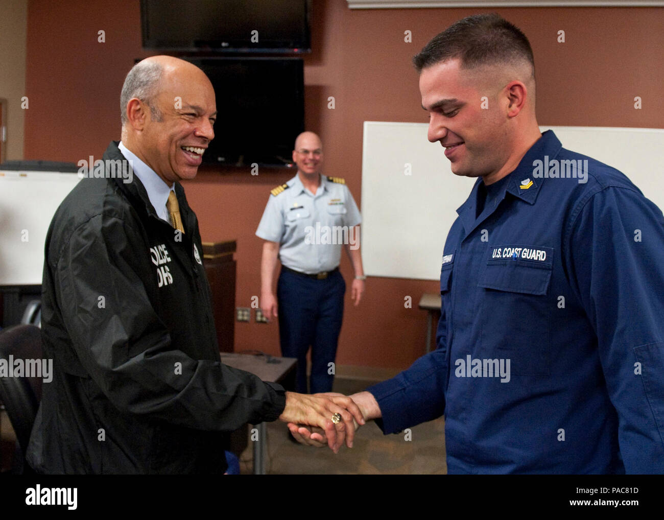 Secretary of Homeland Security Jeh Johnson recognizes Petty Officer 2nd ...