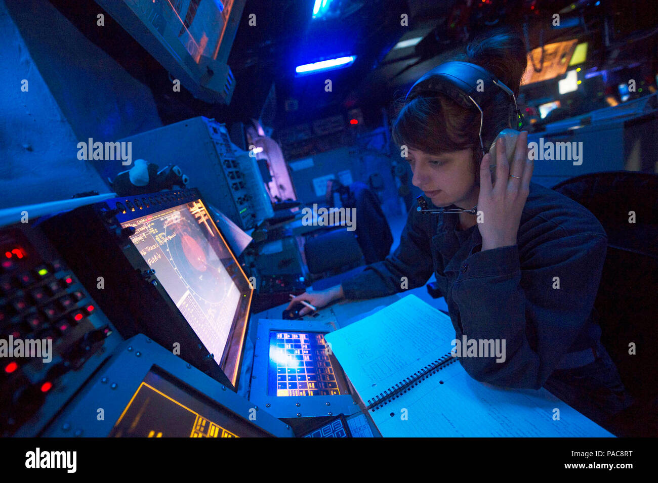 On March 8, 2016, a damage control assistant stood watch in the combat ...