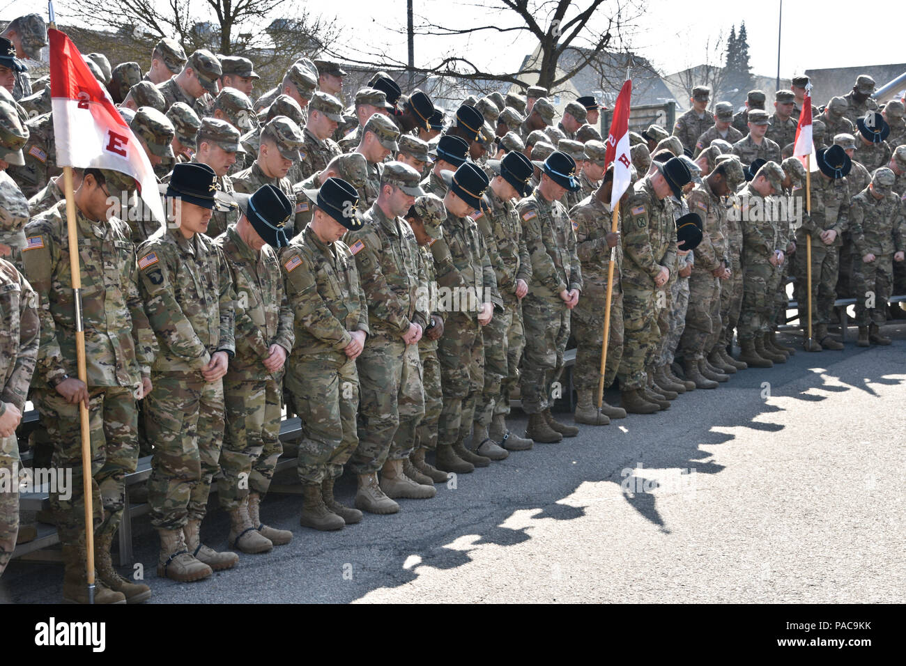 Troopers assigned to 2nd Squadron, 2nd Cavalry Regiment, bow their ...