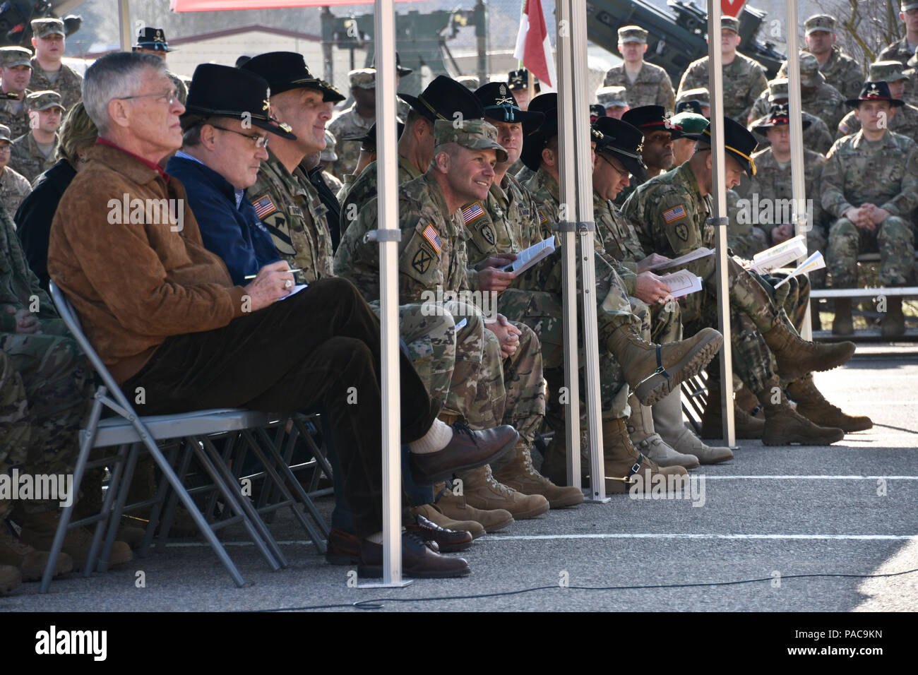 Retired Lt. Gen. Leonard D. Holder (far left,) the 65th Colonel of the ...