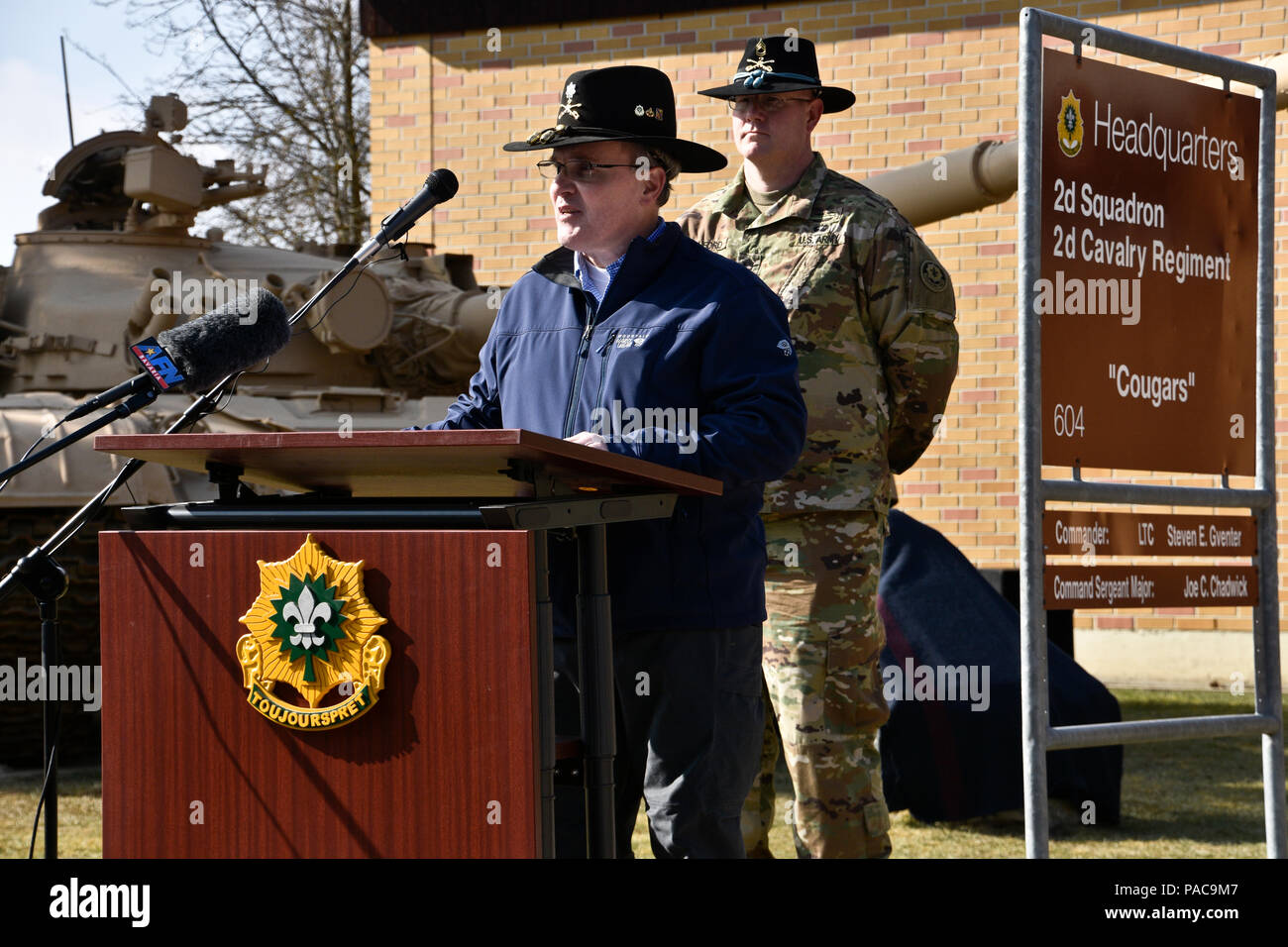 Retired Lt. Col. Timothy Gauthier (front,) former scout platoon leader ...