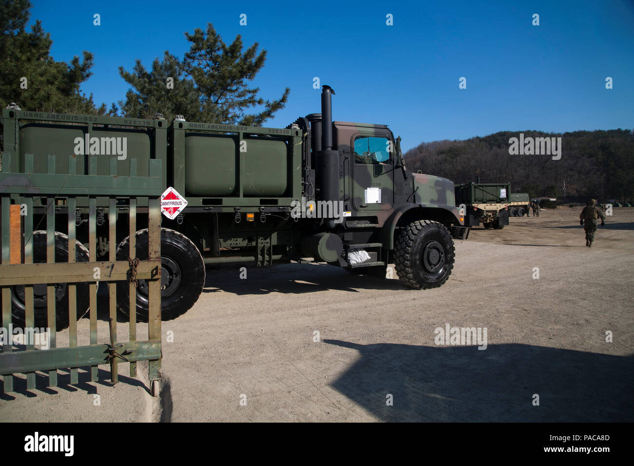 U.S. Marines with Victor Unit 1/3, use tactical vehicles for transport ...