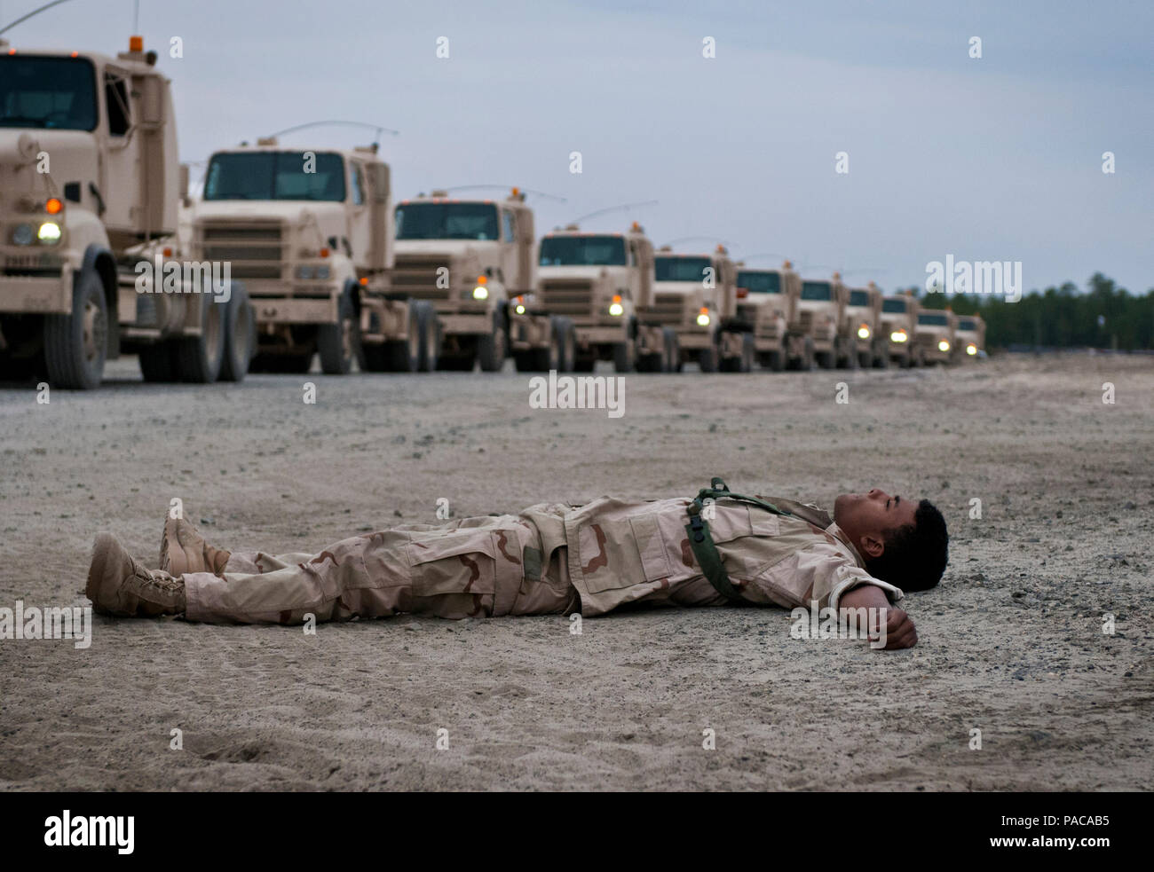 Eliminated Opposing Forces lay on the ground after they have been ...