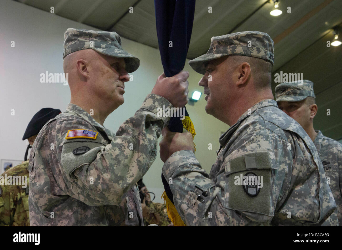 During a transfer of authority ceremony March 10 at Camp Bondsteel ...