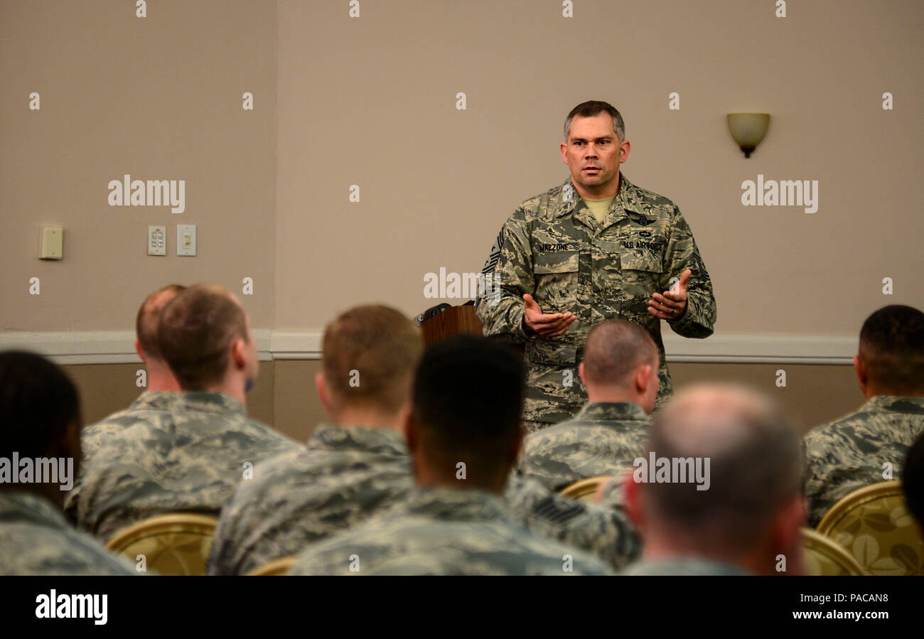 Chief Master Sgt. Tommy Mazzone, 2nd Bomb Wing command chief, answers ...