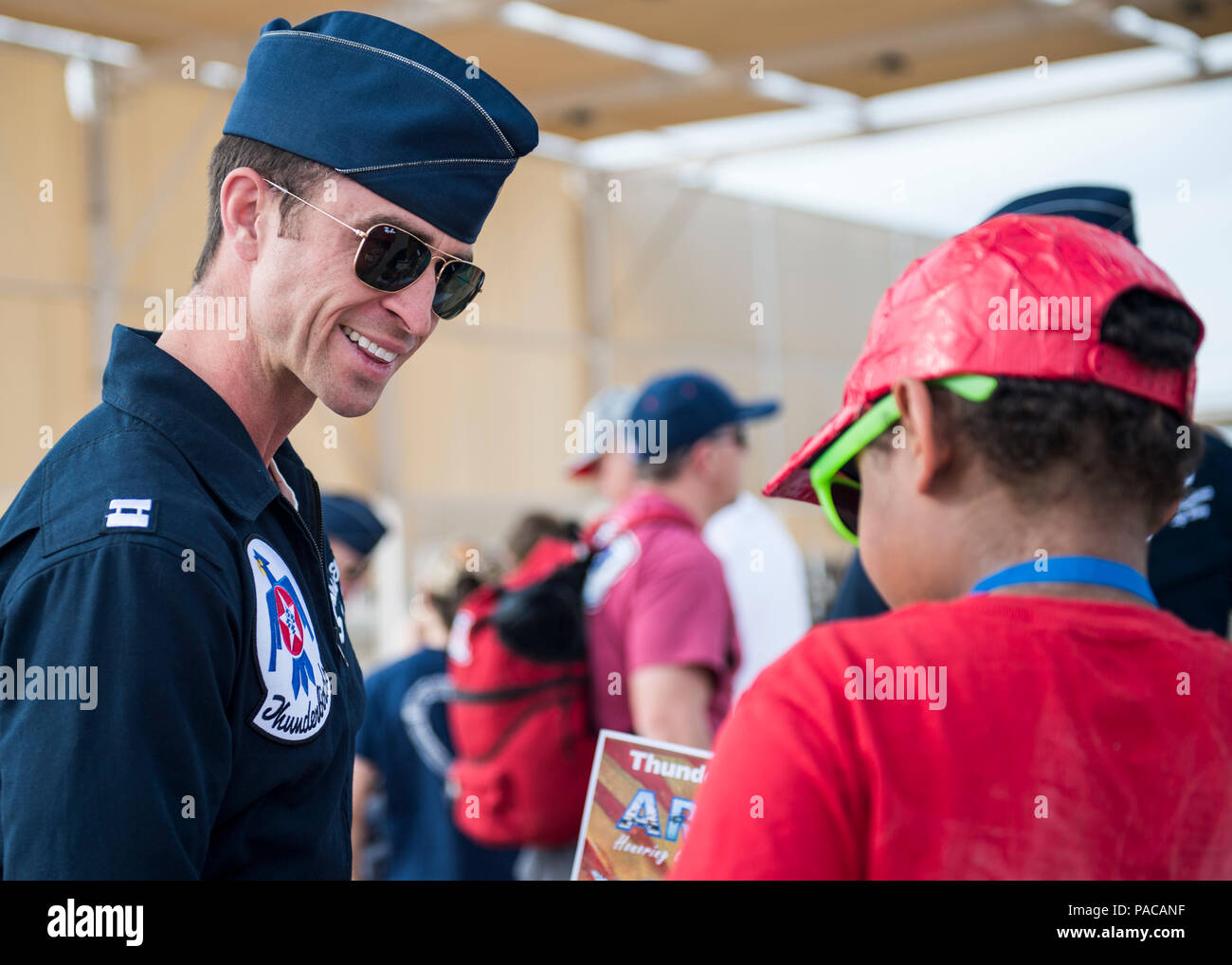 Capt. Nicholas Eberling, Thunderbird 5, speaks to special guests, March ...