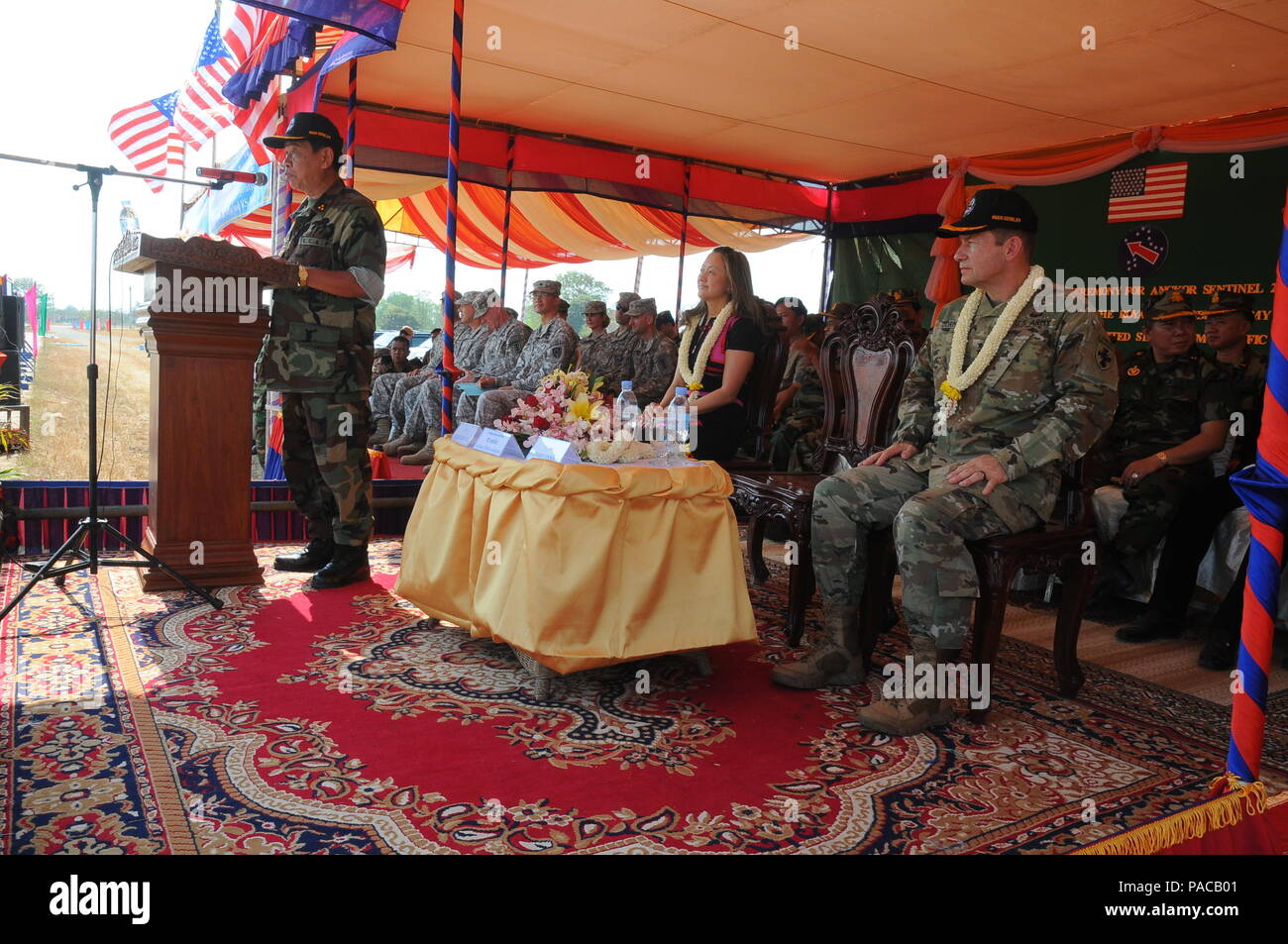 Julie Chung, chargé d'affaires of the U.S. Embassy Phnom Penh, and Maj ...
