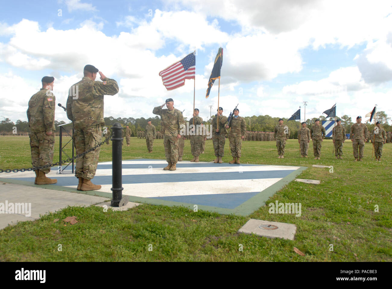 Lt. Col. Scott Shaw stands before his troops for the last time as ...