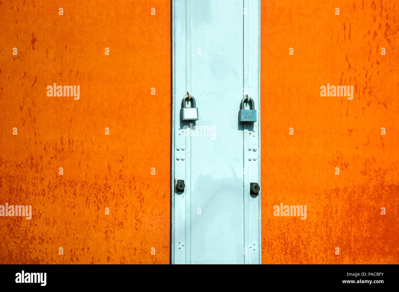 four locksand two doors Stock Photo - Alamy