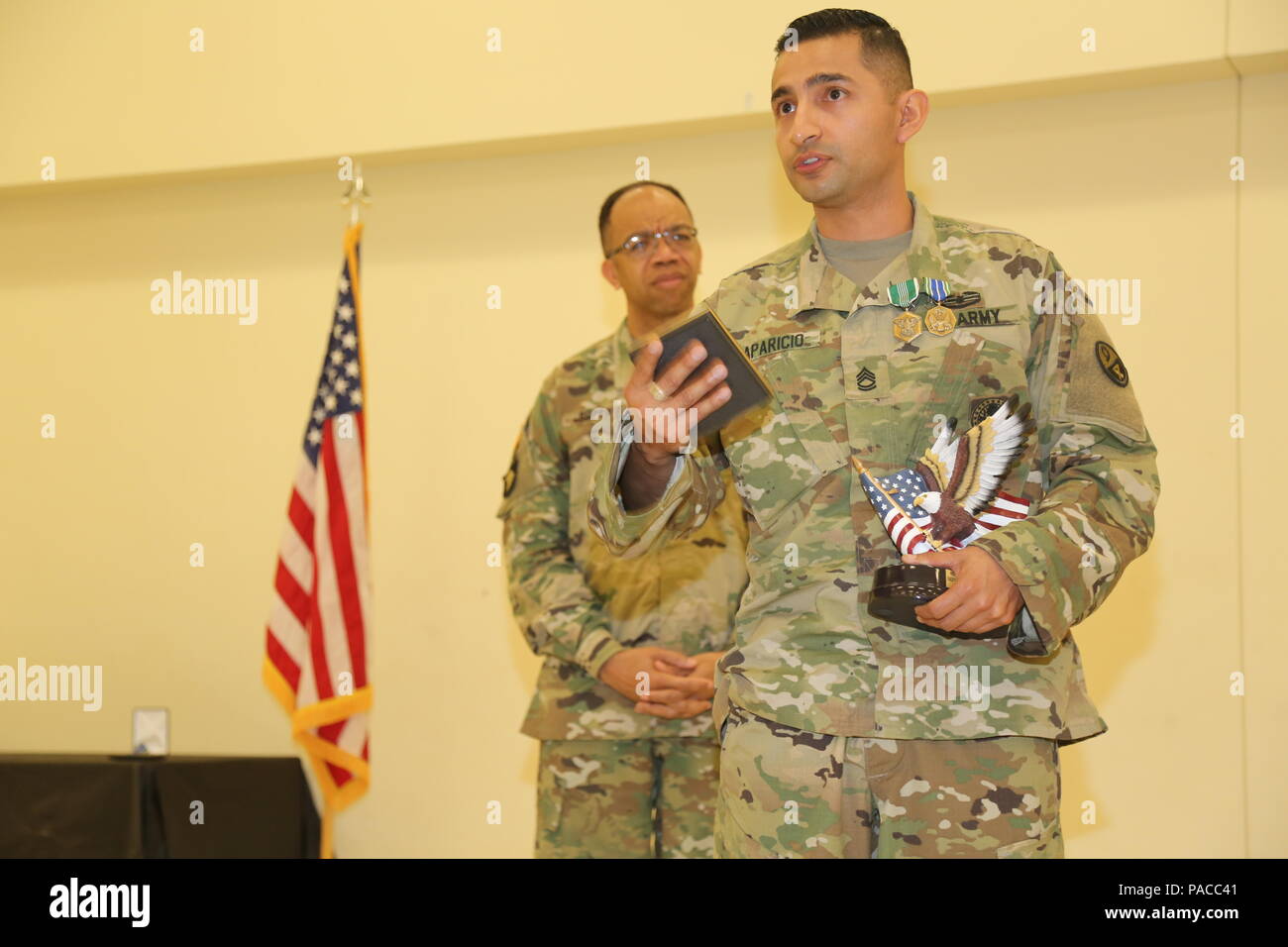 U.S. Army Sgt. 1st Class Daniel Aparicio, assigned to Regional Training ...