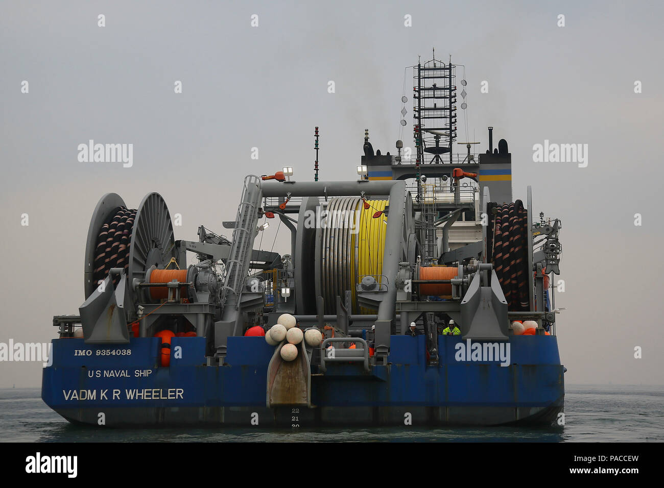 U.S. Naval Ship Vice Adm. K. R. Wheeler prepares to conduct an Offshore ...