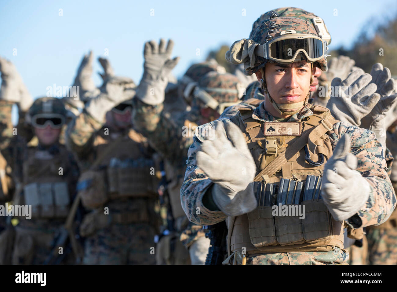 U.S. Marine Corps Cpl. Justin A. Santiago, squad leader with Bravo ...
