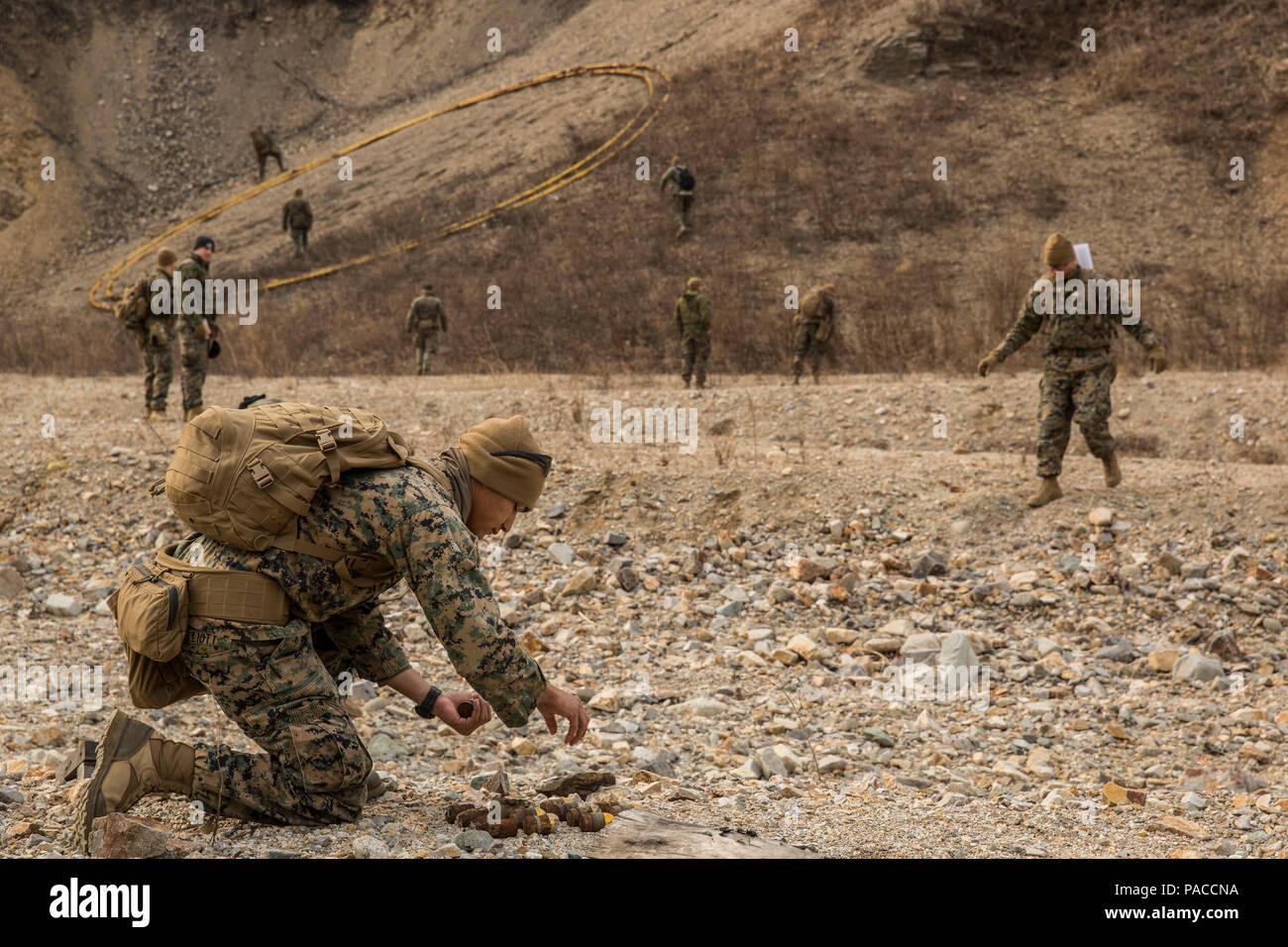 U.S. Marine explosive ordnance technicians with the 13th Marine ...
