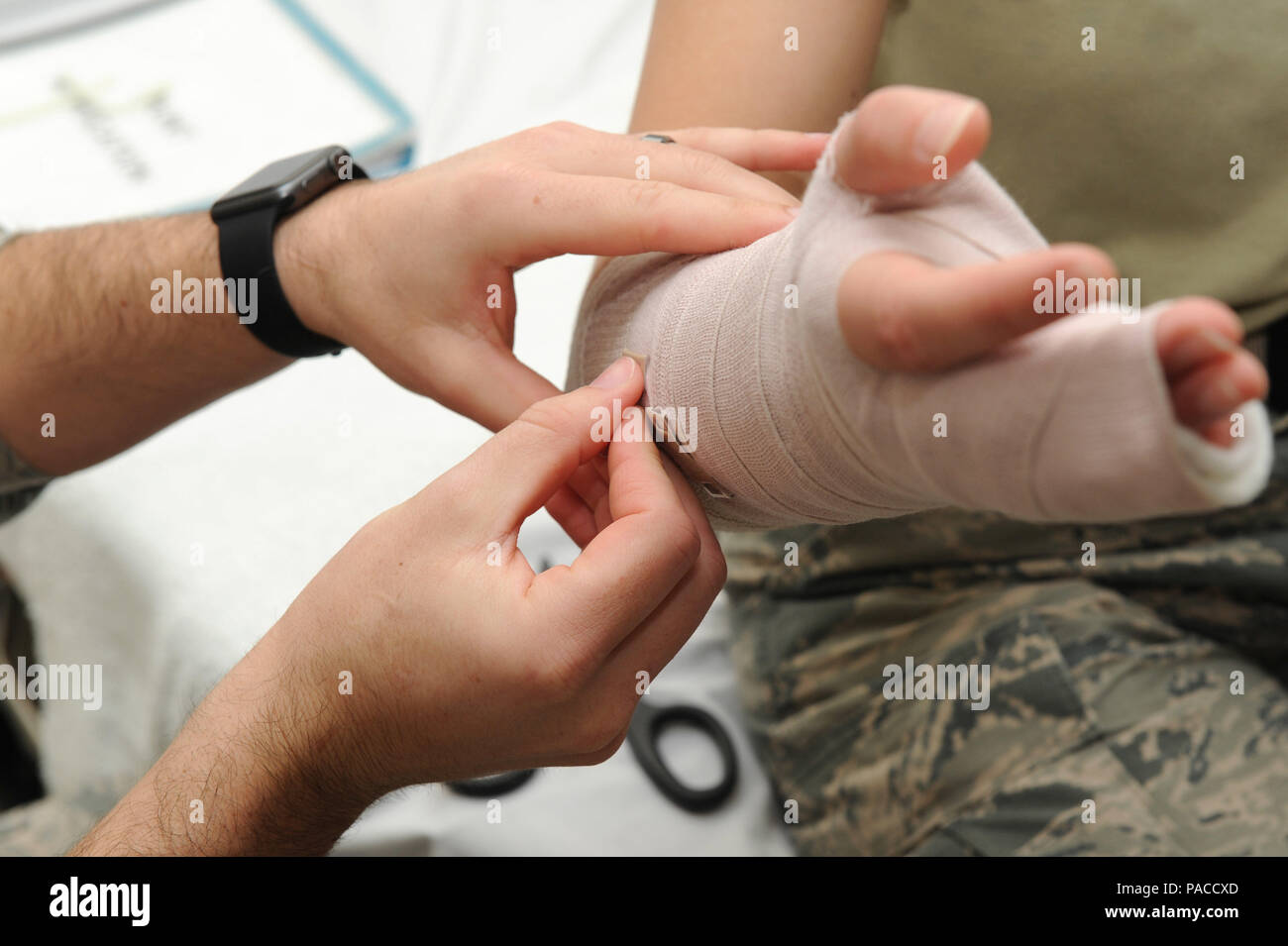 U.S. Air Force Staff Sgt. Christopher Leonard, a paramedic assigned to ...