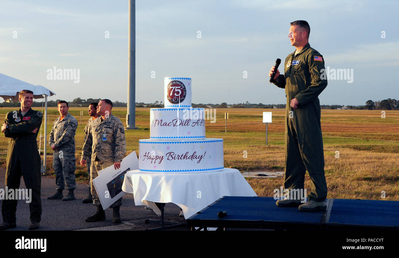 Col. William Stowe III, commander of the 6th Operations Group, gives ...
