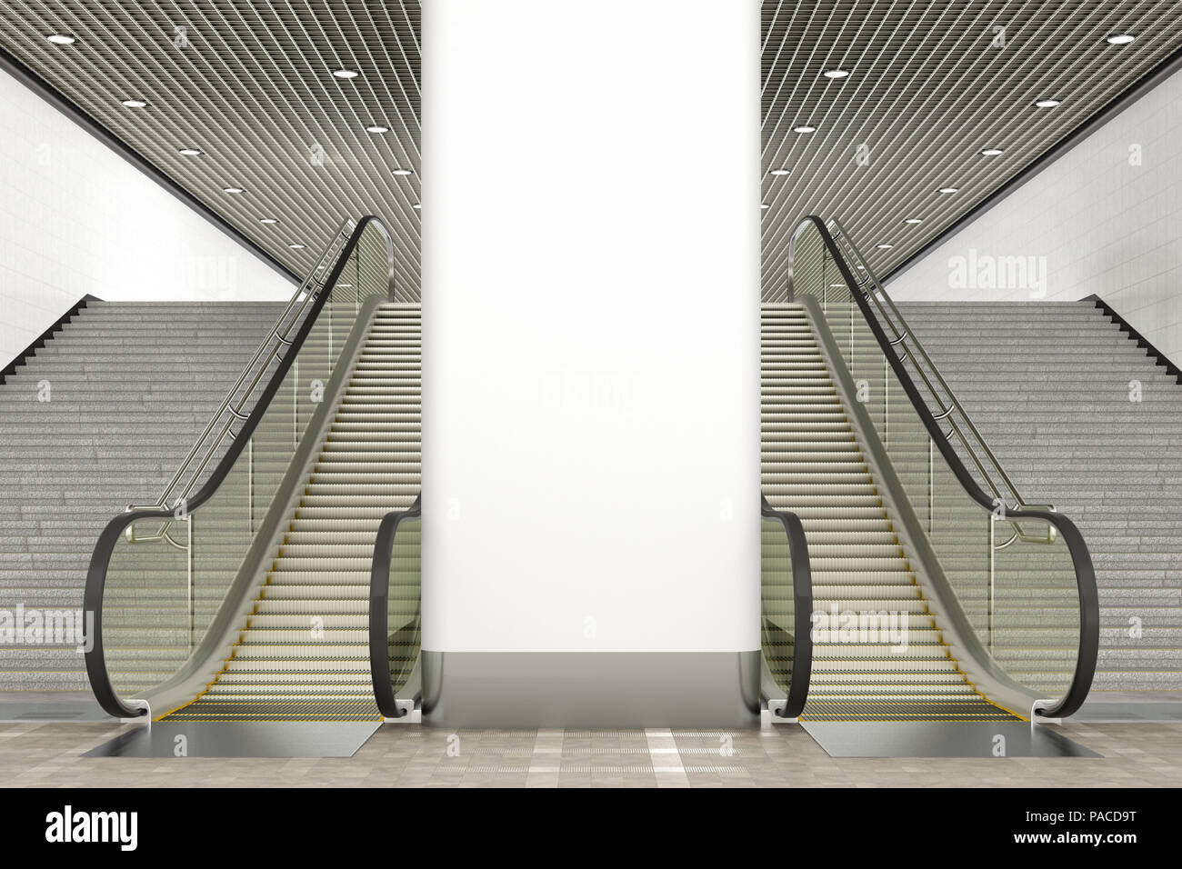 Blank pillar or wall for advertising poster mockup. Indoor or ...