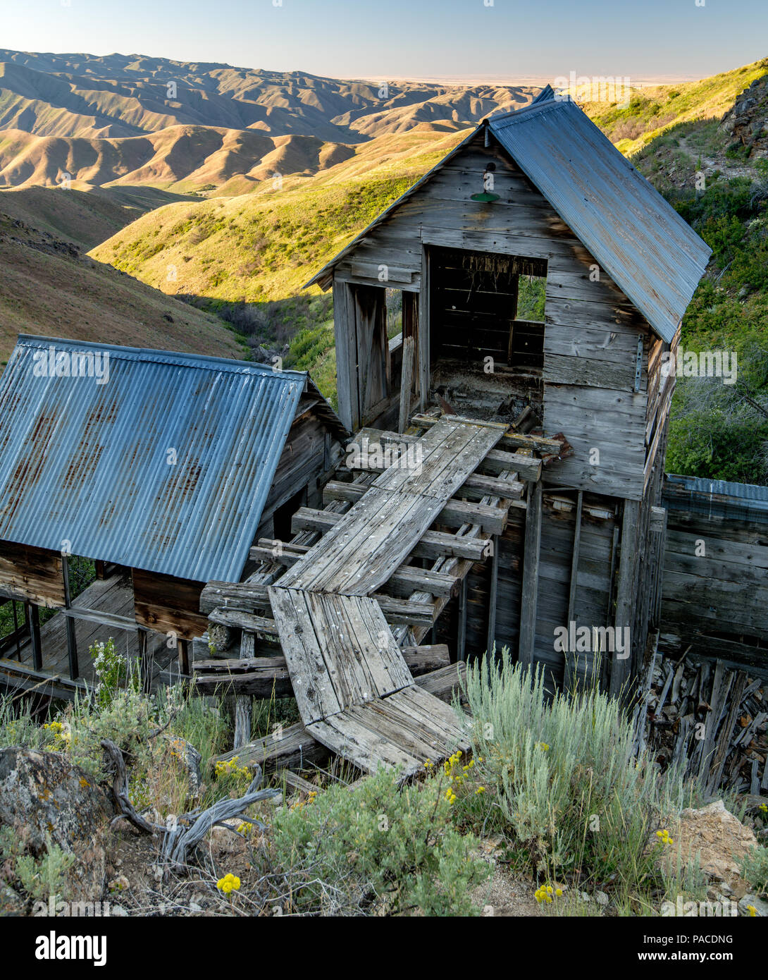 Unique view of history with a shack used for gold mining years ago ...