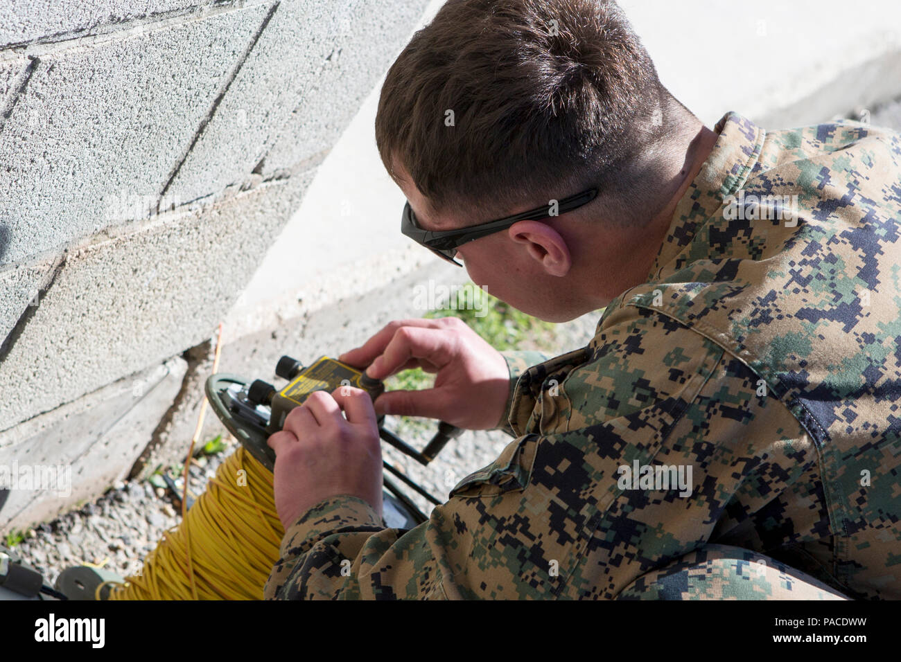 During demolition training at Naval Station Rota, Spain, U.S. Marine ...